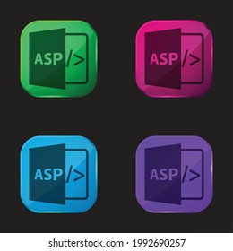 Asp File Format Symbol Four Color Stock Vector (Royalty Free ...