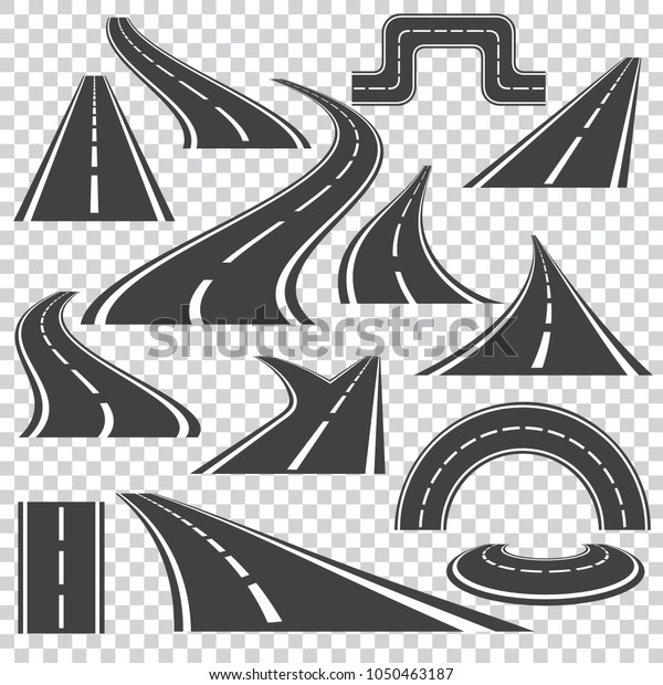 Asphalt Logo Set Grey Colors Isolated Stock Vector (Royalty Free ...