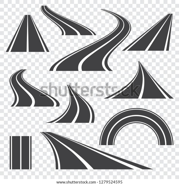 Asphalt Road Vector Illustrationcurved Perspective Highway Stock Vector ...