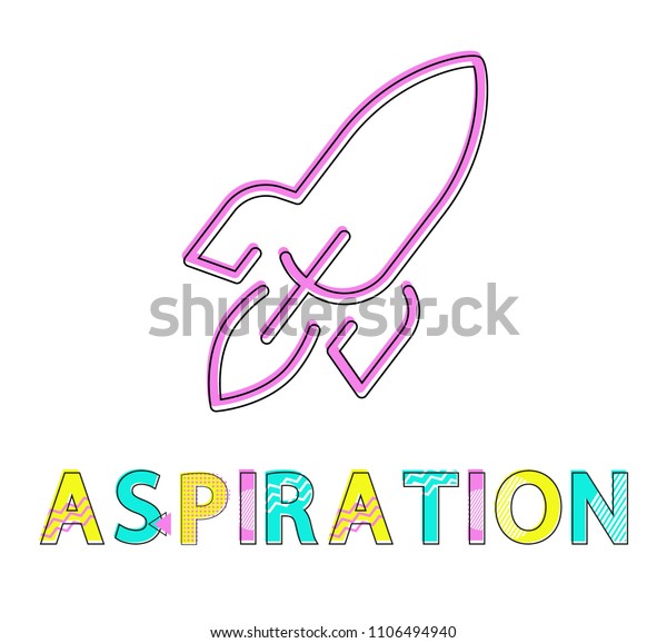 Aspiration Poster Isolated On White Background Stock Vector (Royalty ...
