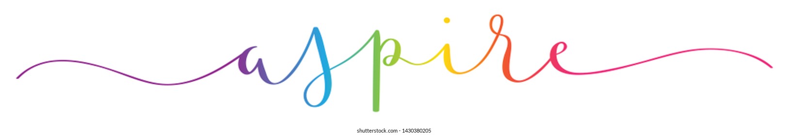 Aspire Rainbow Vector Brush Calligraphy Banner: เวกเตอร์สต็อก (ปลอดค่า ...