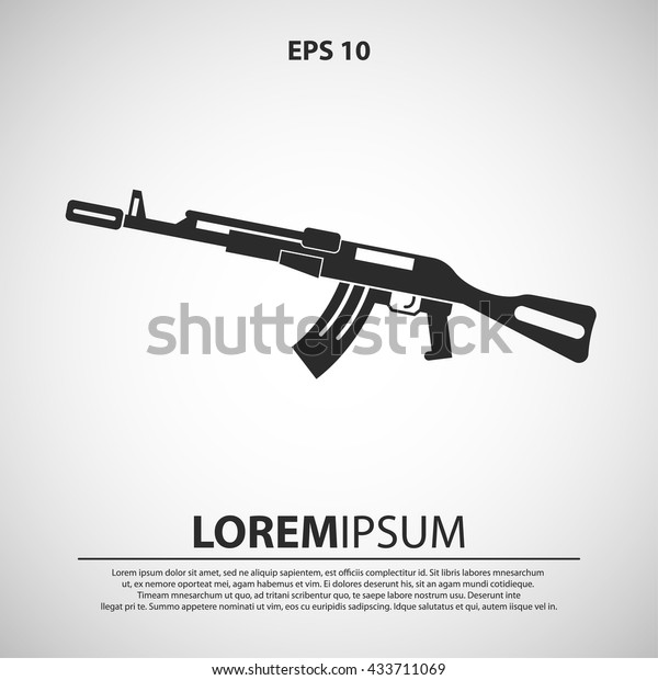 Assault Rifle Icon Kalashnikov Gun Sign Stock Vector (Royalty Free ...
