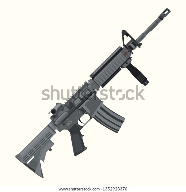 Assault Rifle M4 Vector Illustration: vetor stock (livre de direitos ...