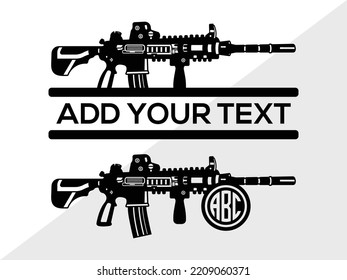 Assault Rifle Svg Printable Vector Illustration Stock Vector (Royalty ...