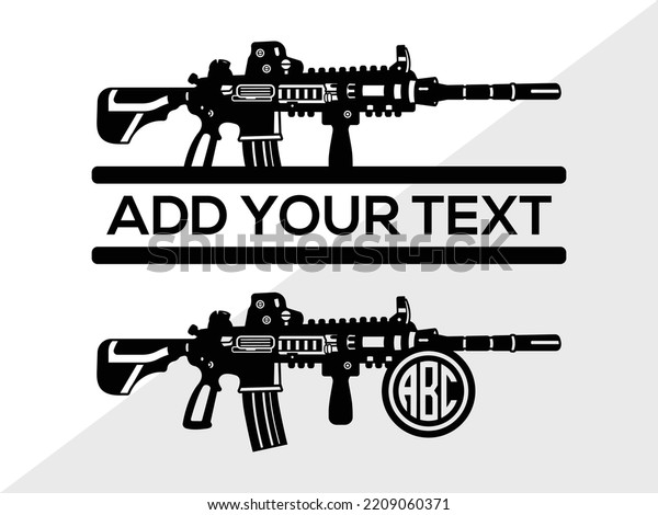 Assault Rifle Svg Printable Vector Illustration: Vector có sẵn (miễn ...