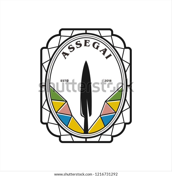 Assegai Traditional Weapon Stock Vector (Royalty Free) 1216731292 ...