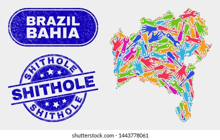 Assemble Bahia State Map Blue Shithole Stock Vector (Royalty Free ...