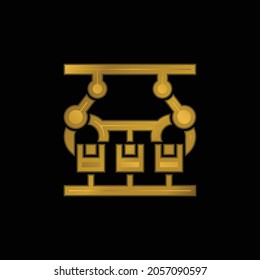 Assembling Gold Plated Metalic Icon Logo Stock Vector (Royalty Free ...