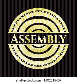 Assembly Gold Emblem Badge Vector Illustration Stock Vector (Royalty ...