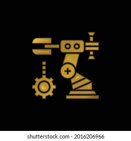 Assembly Gold Plated Metalic Icon Logo Stock Vector (Royalty Free ...