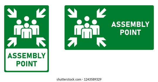Green Assembly Point Sign Stock Vector (Royalty Free) 225715678