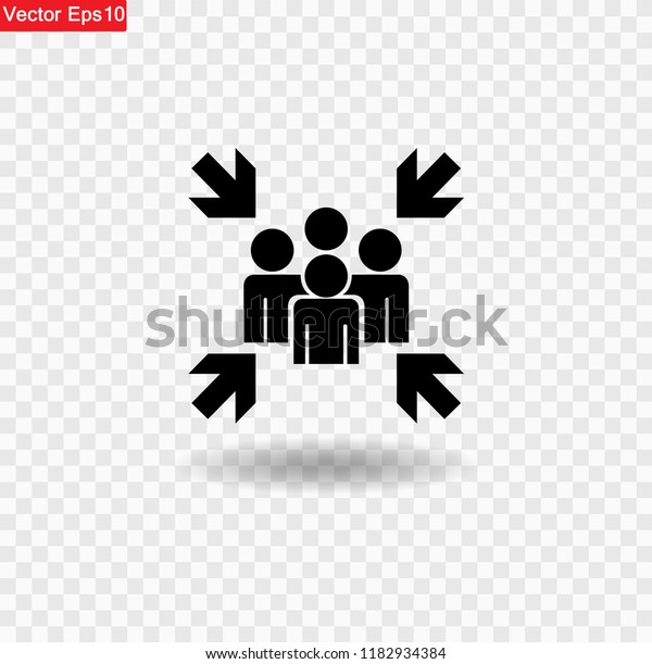 Assembly Point Black Icon Isolated On Stock Vector (Royalty Free ...