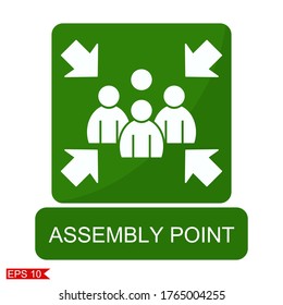 Assembly Point Sign Arabic English Text Stock Vector (Royalty Free ...