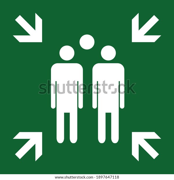 Assembly Point Sign Symbol Green Vector Stock Vector (Royalty Free ...