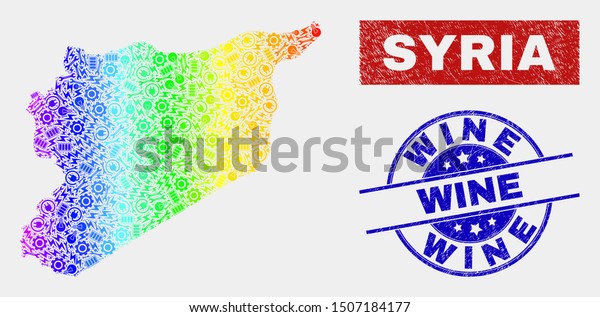 Assembly Syria Map Blue Wine Distress Stock Vector (Royalty Free ...