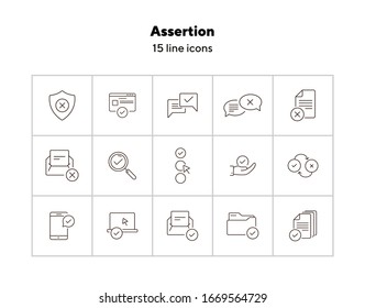 Approval Line Icons Set Line Icons Stock Vector (Royalty Free ...