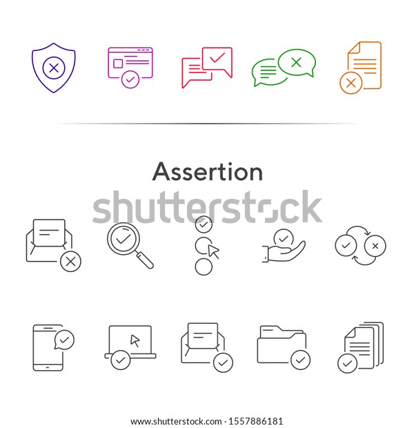 Assertion Line Icons Set Line Icons Stock Vector (Royalty Free ...