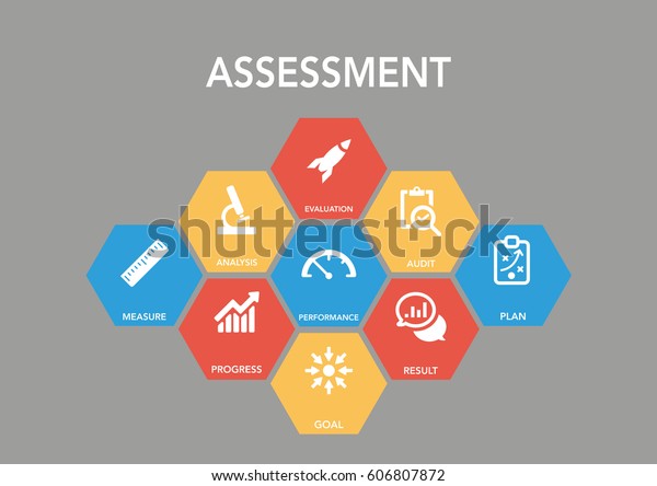 Assessment Infographic Icon Set Stock Vector (Royalty Free) 606807872