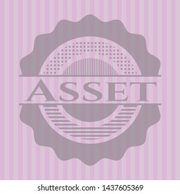 Asset Badge Pink Background Vector Illustration Stock Vector (Royalty ...