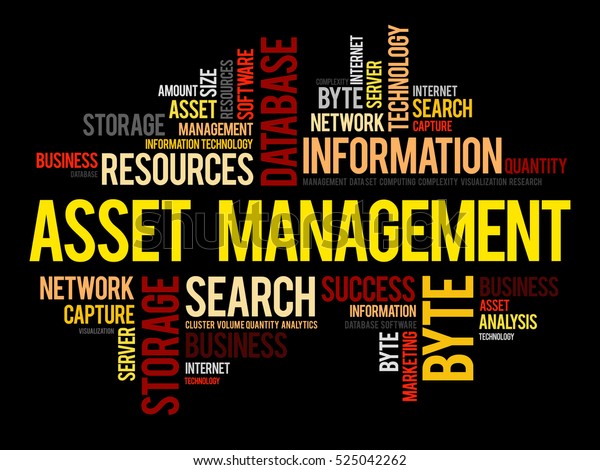 Asset Management Word Cloud Collage Business: เวกเตอร์สต็อก (ปลอดค่า ...
