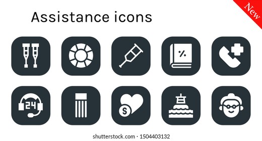 Assistance Icon Set 10 Filled Assistance Stock Vector (Royalty Free ...