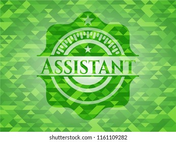 Assistant Green Emblem Mosaic Background Stock Vector (Royalty Free ...