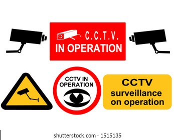 Assorted Cctv Surveillance Signs Stock Vector (Royalty Free) 1515135 ...