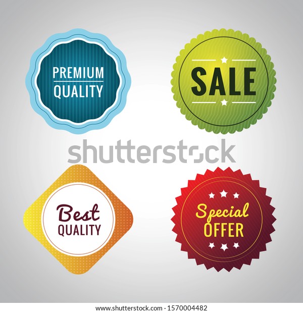 Assorted Retro Product Marketing Labels Icon Stock Vector (Royalty Free ...