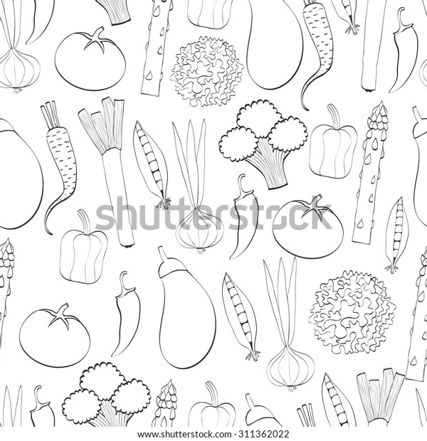 Assorted Vegetables Vector Seamless Pattern Backdrop Stock Vector ... Assorted Vegetables Vector Seamless Pattern Backdrop Stock Vector ...