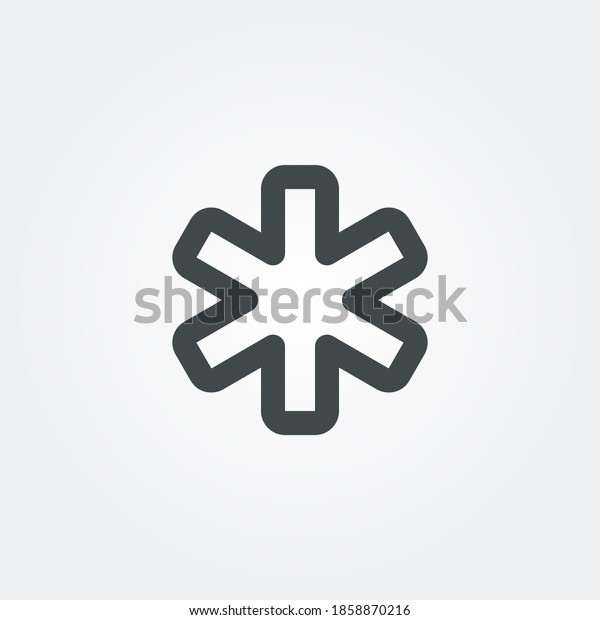 Asterisk Key Icon Symbol Isolated On Stock Vector (Royalty Free ...