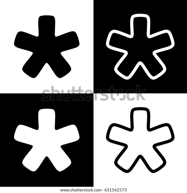 Asterisk Star Sign Vector Black White: vector de stock (libre de ...