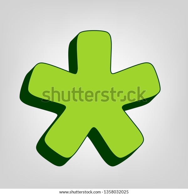 Asterisk Star Sign Vector Yellow Green: เวกเตอร์สต็อก (ปลอดค่าลิขสิทธิ์ ...