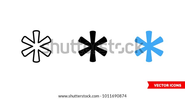 Asterisk Symbol Icon 3 Types Color Stock Vector (Royalty Free ...