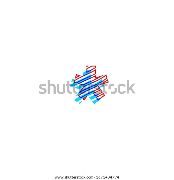 Asterisk Symbol Textured Curved Lines Footprint Stock Vector (Royalty ...