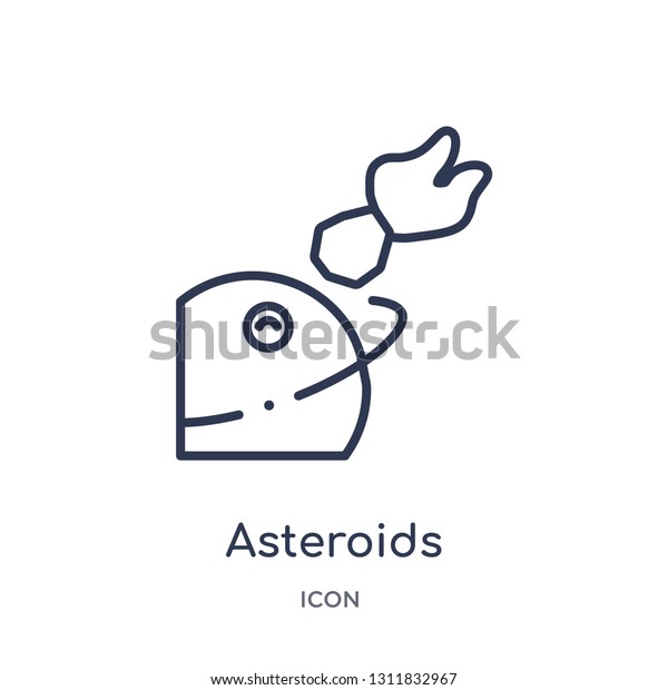 Asteroids Icon Nature Outline Collection Thin Stock Vector (Royalty ...