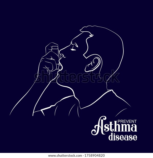 Asthma Disease Icon Line Drawing Stock Vector (Royalty Free) 1758904820 ...