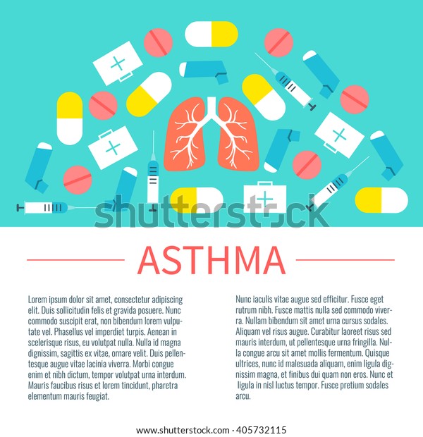 Asthma Infographic Design Template Place Text Stock Vector (Royalty ...