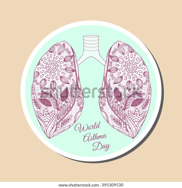 Asthma Problems World Asthma Day Stickers Stock Vector (Royalty Free ...