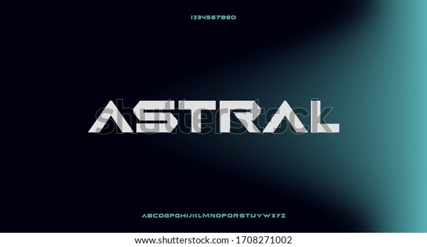 Astral Abstract Technology Science Alphabet Sans Stock Vector (Royalty ...