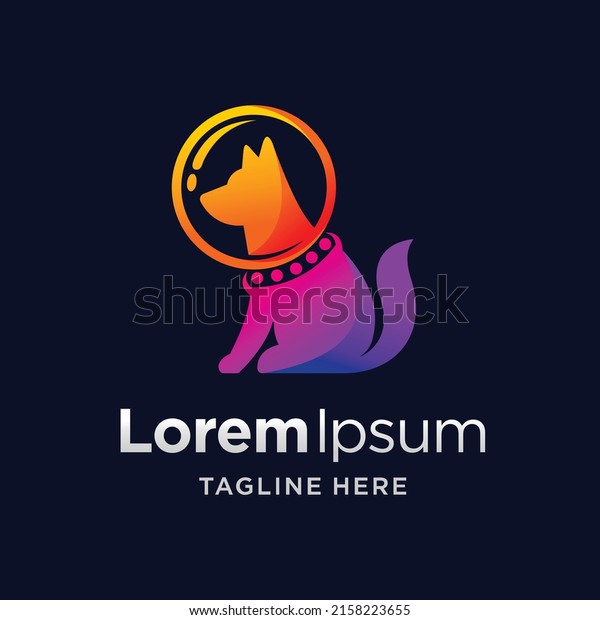 Logo de Astro dog con concepto: vector de stock (libre de regalías ...