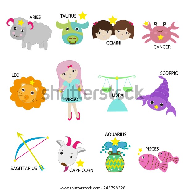 Astrological Zodiac Symbols Horoscope Signs Stock Vector Royalty Free