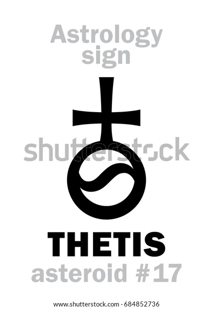 Astrology Alphabet Thetis Asteroid 17 Hieroglyphics Stock Vector ...