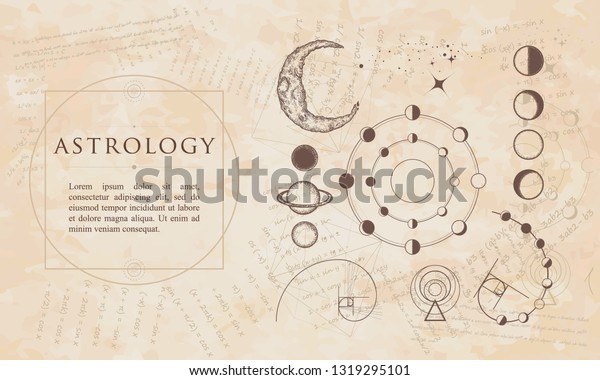 Astrology Lunar Phases Esoteric Planets Moon Stock Vector (Royalty Free ...