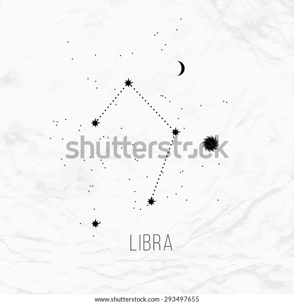 Astrology Sign Libra On White Paper Stock Vector (Royalty Free) 293497655