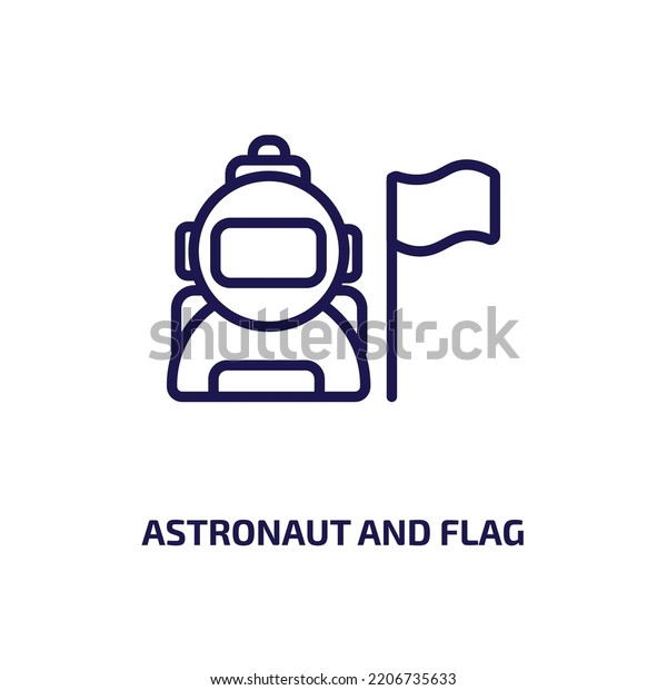 Astronaut Flag Icon Astronomy Collection Thin Stock Vector (Royalty ...