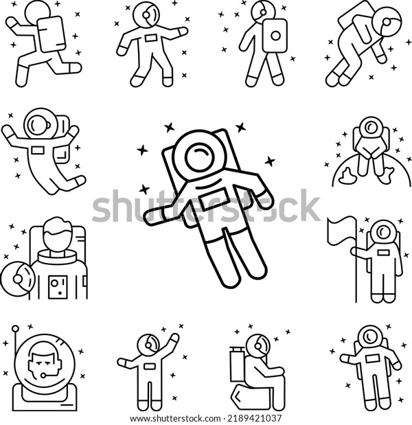 Astronaut Fly Star Icon Collection Other Stock Vector (Royalty Free ...