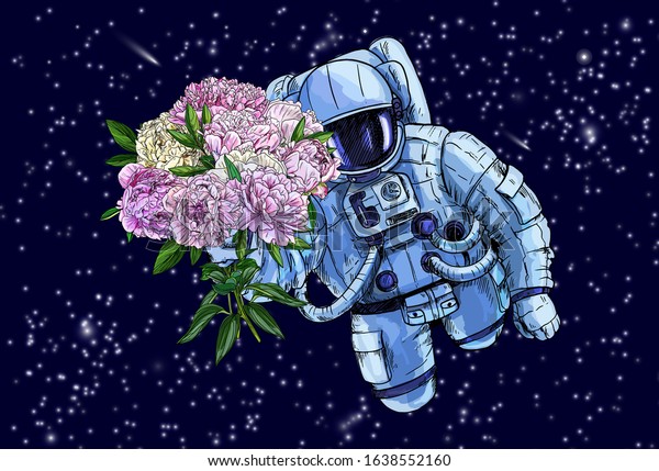 Astronaut Open Space Stretching Star Stars Stock Vector (Royalty Free ...