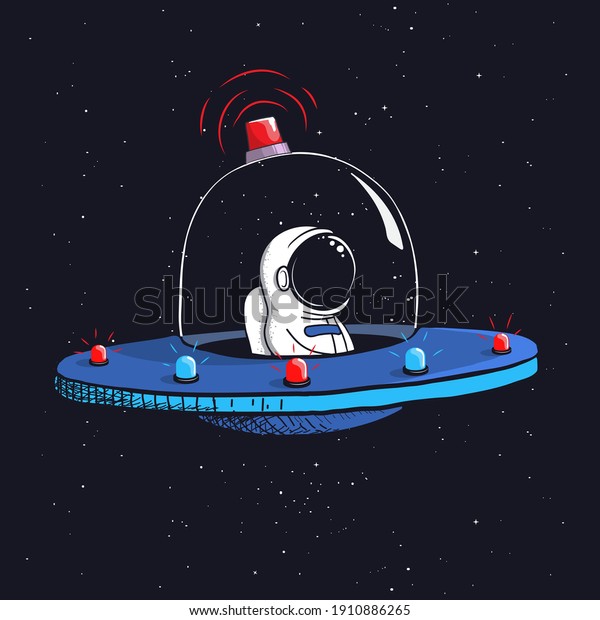 Astronaut Space Policeman Flying On Flying Stock Vector (Royalty Free ...
