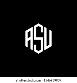 Asu Letter Logo Design Polygon Monogram Stock Vector (Royalty Free ...