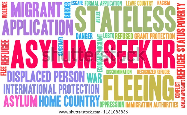 Asylum Seeker Word Cloud On White Stock Vector (Royalty Free ...